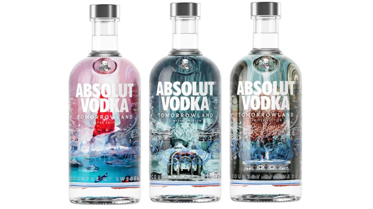 Absolut Vodka lanza botellas de Tomorrowland con acabado brillante y v